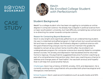 Executive Function Coaching Case Study: Kevin college student